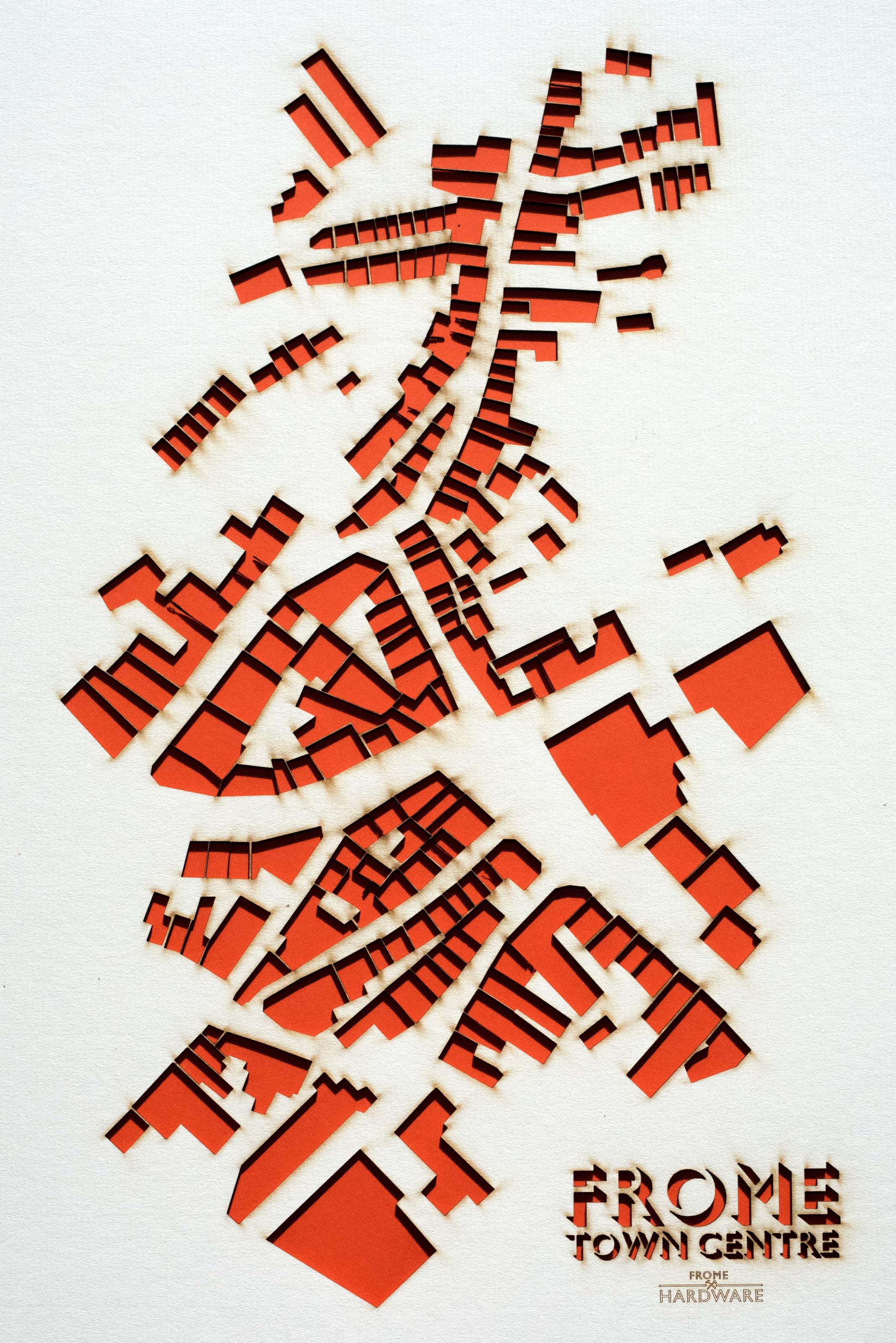 Lasercut Map - Frome Town centre – Frome Hardware